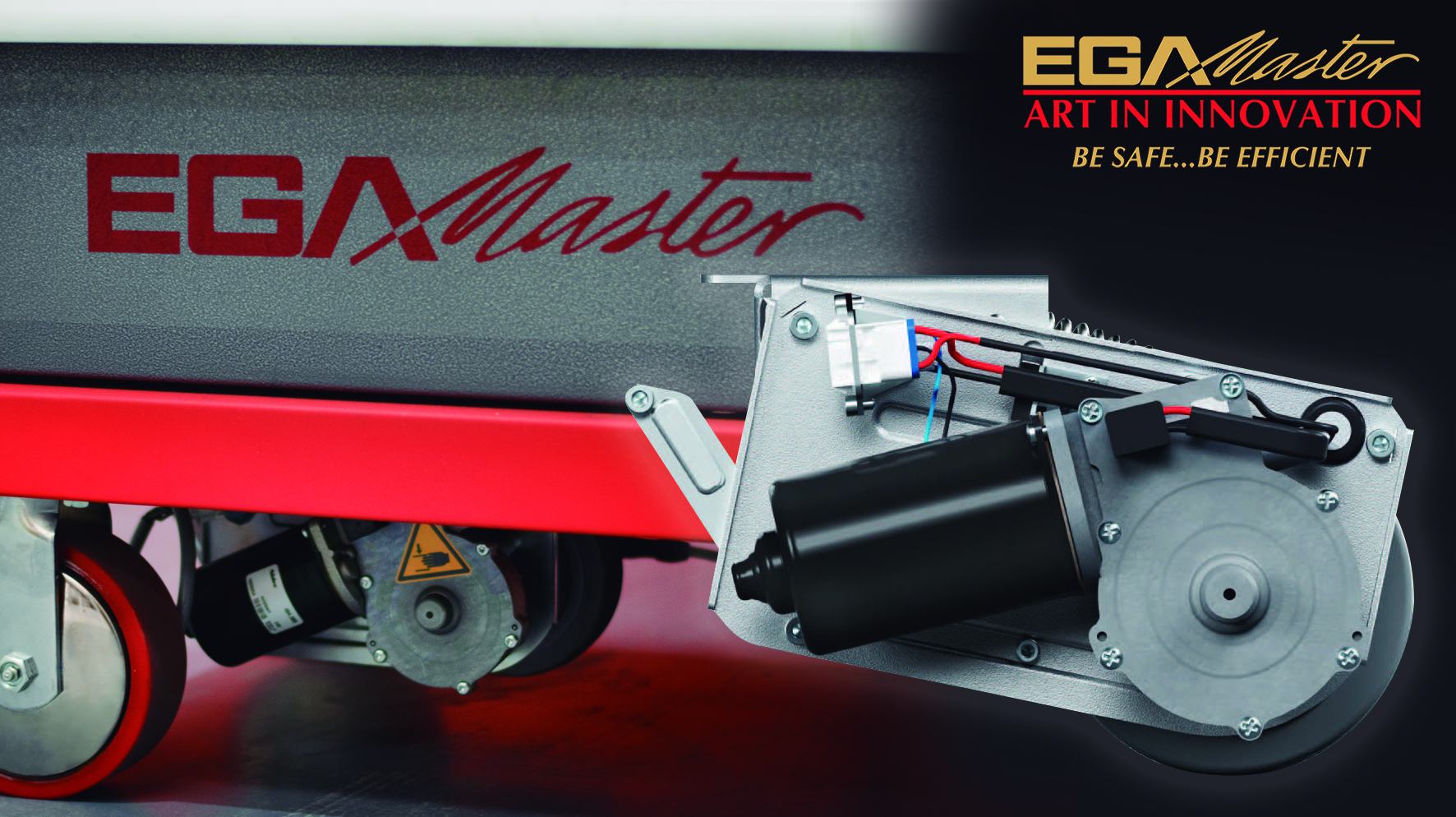 New motorized wheel kit for EGA Master trolleys and cabinets